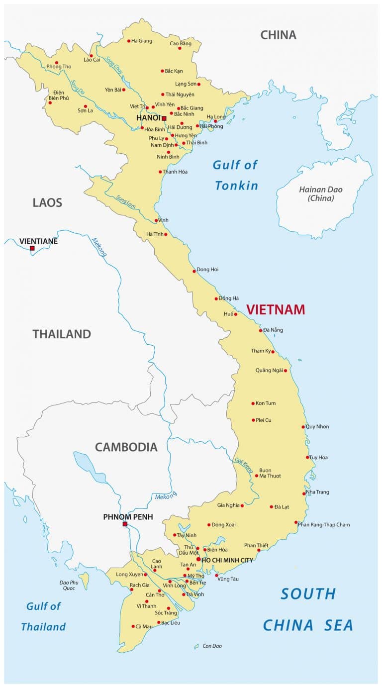 Mapa do Vietname • Vietname - Vietnã